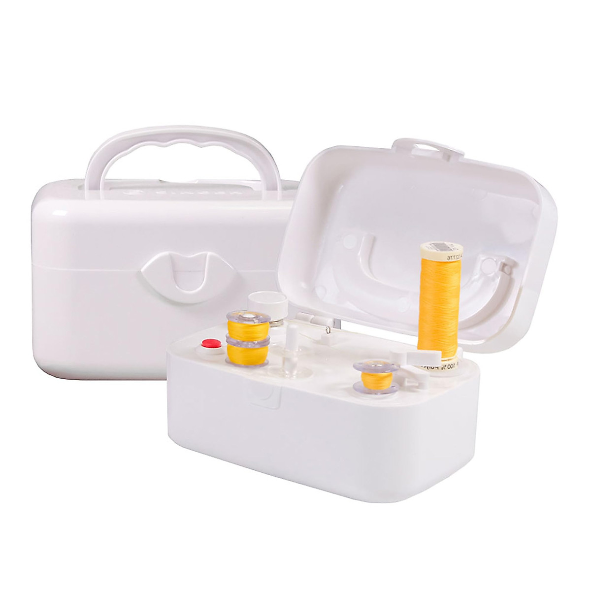 SINGER | Bobbin Winder For Sewing Machines - For Class 15 and 15J Bobbins - Simple & Portable - Battery Powered With Included Power Adapter , White