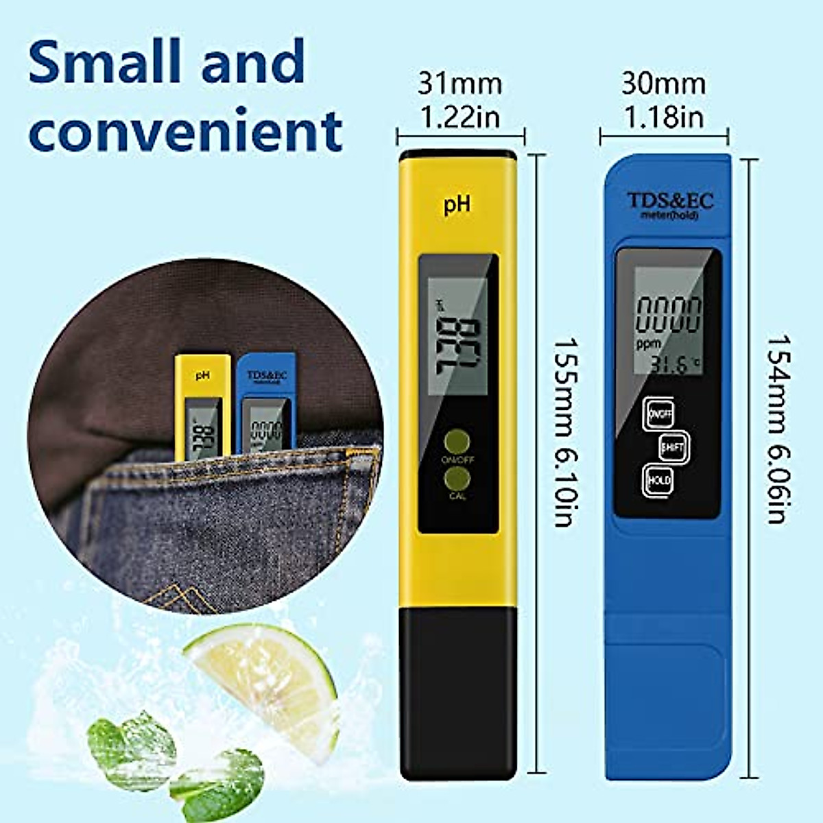 PH Meter & TDS Meter Combo, Readout High Accuracy Lab 4-in-1 PH TDS EC & Temperature Meter Water Quality Tester,High Accuracy Digital Water Tester for Household Drinking, Pool and Aquarium