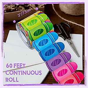 ERKE 60 Feet Bulletin Board Borders, Colorful Crayon Die-Cut Rolled Border Trim Decoration Borders for School, Classroom & Offices