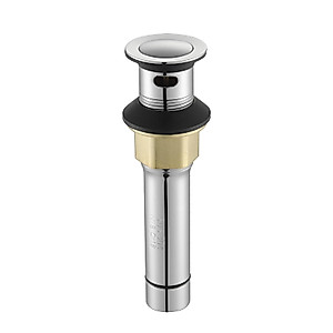 PARLOS Anti-Clogging Pop up Sink Drain Stopper with Overflow for Bathroom Sink Vessel, Chrome, 2104701