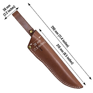 BPS Knives Belt Knife Sheath - Leather Sheath for Fixed Blade Knife - Outdoor, Hunting, Bushcraft, Camping Fixed Blade Knives - Leather Case with Belt Loop Clip
