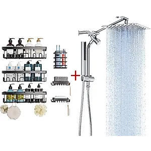 Veken SHOWER CADDY&RAIN SHOWER HEADS WITH HANDHELD SPRAY COMBO