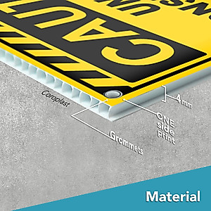 2 PC Under Construction Sign - 12 x 8 Coroplast Caution Area Under Construction Signs with Grommets - Work Zone Signs Caution Construction Zone Sign