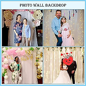 White Backdrop Curtains for Parties Wedding White Tulle Backdrop Curtains Drapes for Baby Shower Birthday Party Photo Booth Background Decorations 5 ft X 7 ft