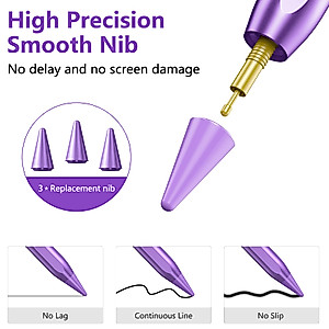 Stylus Pen for iPad, Apple Pencil for 10th/9th Gen, Pro 11" & 12.9", iPad Pencil Compatible with (2018-2022) Apple Air 5th/4th/3rd, Mini 6th/5th, iPad 8th/7th/6th (Purple)