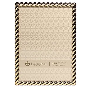 Lawrence Frames Rope Design Metal Frame, 5x7, Gold