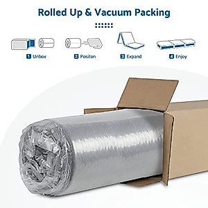 IULULU Folding Mattress, 4-Inch Single Size Tri-Fold Memory Foam Mattress Topper with Breathable & Washable Cover, Portable and Foldable Mattress for Floor, Guest Bed, Camping - CertiPUR-US Certified , Grey