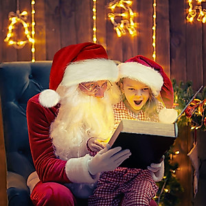 BSVI Christmas Hat, Santa Hat Holiday for Adults Unisex Velvet Comfort Extra Thicken Fur Xmas Hat for New Year Festive Party