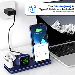 GLANA Portable 3 in 1 Charging Station Compatible with Apple Multiple Devices, Foldable Charger Stand for iWatch Series 8/Ultra/7/6/SE/5/4/3/2/1 Charging Dock Station for iPhone AirPods Pro 3/2/1