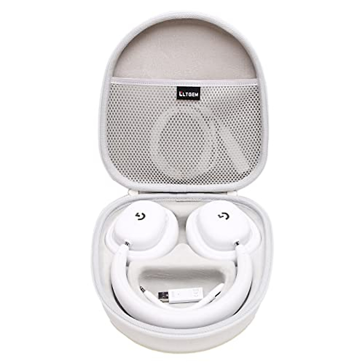 LTGEM Headset Case for Logitech G735 Wireless Gaming Headset - Hard Storage Travel Protective Carrying Bag(White)