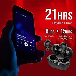 Pluto True Wireless Earbuds, Sleek Earbuds Wireless Bluetooth 5.3 with Fast Charging Feature, Wireless Earbuds for Android and iOS Devices, Up to 21 Hours of Playtime - Plug Arena…
