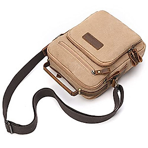 Jack&Chris Canvas Messenger Bag for Men, Man Purse Crossbody Bags for Work Business,JC5207-CANVAS-Brown