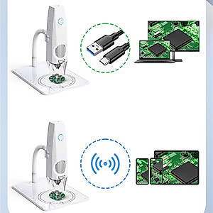 USB Microscope Camera, Easy Observation Multipurpose Portable WiFi Digital Microscope 8LED 1080P for Laptop for Phone