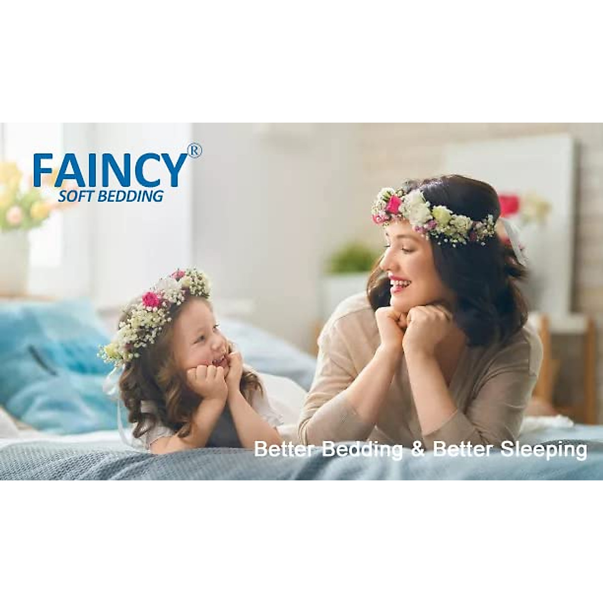 Floral Duvet Cover King Size - White Yellow Flowers and Green Leaf Spring Botanical Printed Microfiber Comforter Cover Set - 3PC 104X90 Soft and Lightweight Quilt Cover, Farmhouse Style for Women Men