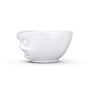 FIFTYEIGHT PRODUCTS TASSEN XL Porcelain Bowl, Barfing Face Edition, 33 oz. White (Single Bowl), Extra Large Bowl