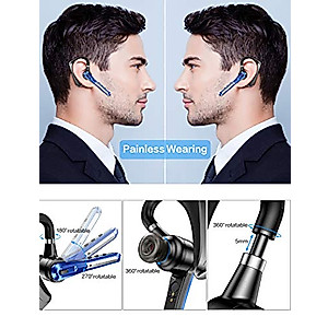 GPEESTRAC Bluetooth Headset [Upgraded] Active Noise Cancelling Bluetooth Headphones, Bluetooth Earpiece CVC8.0 Dual-Mic Hands-Free V5.0 Comfortable Earbud