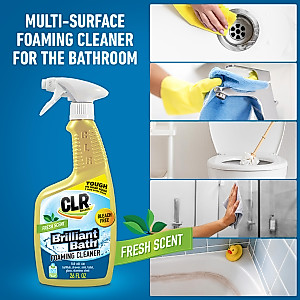 CLR Brilliant Bath Foaming Bathroom Cleaner Spray - For Use On Toilet, Bath, Shower, Sink, Glass, Stainless Steel - Fresh Scent, 26 Ounce Bottle (Pack Of 2)