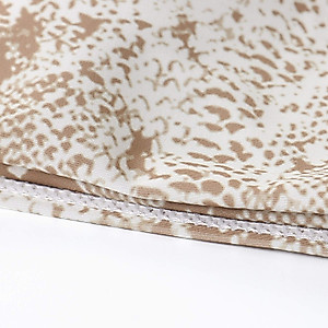 OMKAGI Women Bandeau Bikini High Waisted Sexy Leopard Print Strapless Swimsuits(Large,Snakeskin Brown-61)