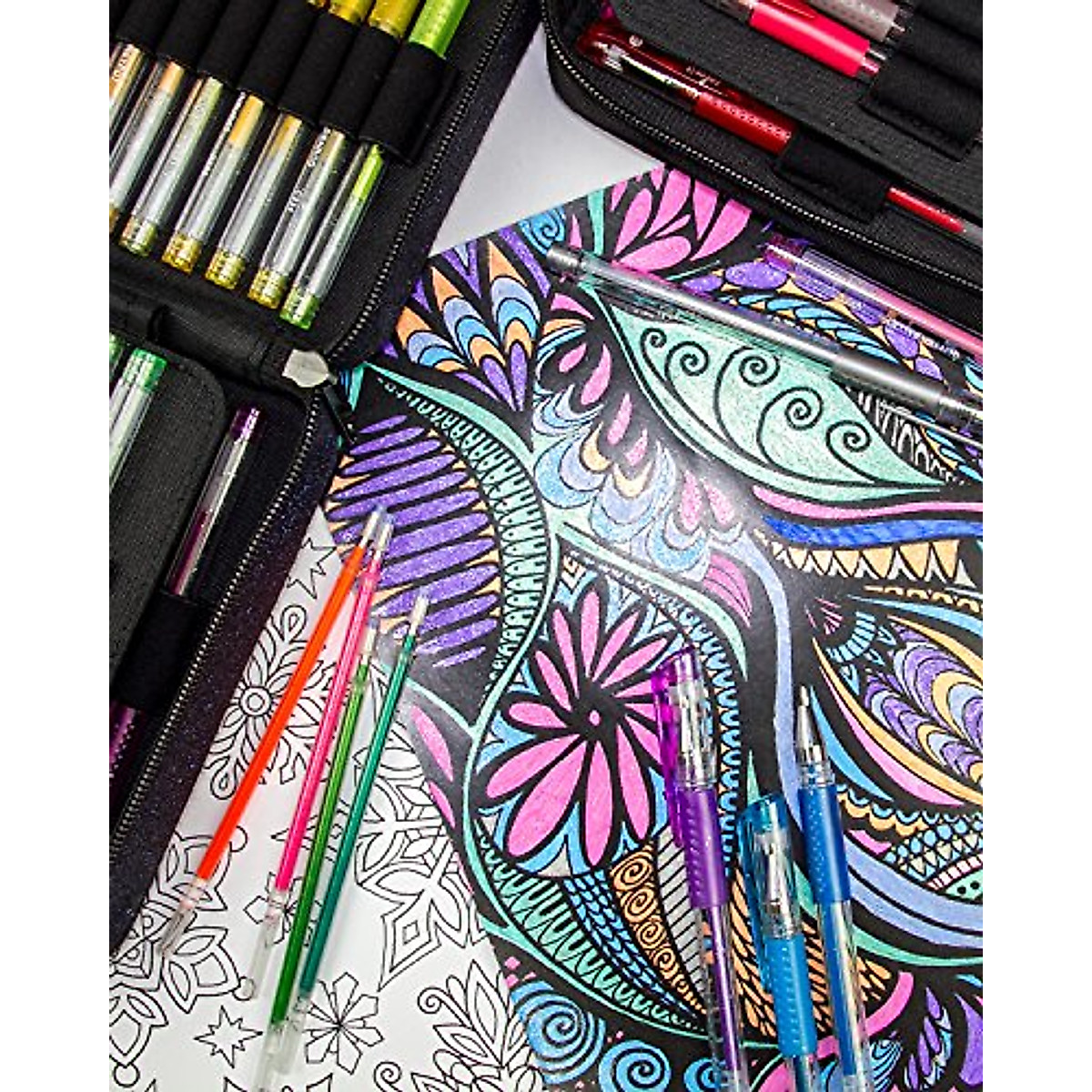 ColorIt 48 Gel Pen Ink Refills for Glitter, Metallic, and Neon - Color Coded for Easy Replacement (Gel)