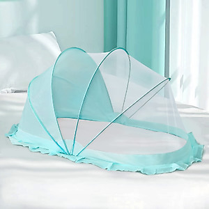 EDSONWADE Folding Baby Crib Mosquito Net, High Density Grids Portable Mosquito Net for Baby and Kids Portable Bassinet, Lightweight Oval Crib Anti-Bug Net, Folding Crib Tent Sun Shelter
