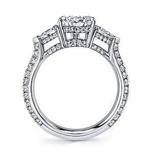 Ayafee 2.35 Carat (ctw) Pear Cut Moissanite Engagement Rings, 925 Sterling Silver 10K 14K 18K Gold 3-Stone Engagement Ring for Her Teardrop Promise Ring Size 4-12 - Sterling Silver