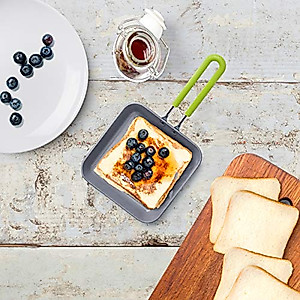 GreenPan Mini Healthy Ceramic Nonstick, 5" Square Egg Pan, PFAS-Free, Dishwasher Safe, Stay Cool Handle, Black