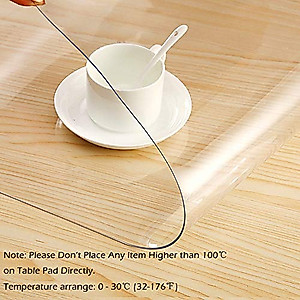 VALLEY TREE 24 x 48 Inch Clear Table Cover Protector,1.5mm Thick PVC Plastic Desk Mat, Tablecloth Clear Desk Protector, Waterproof Table Pad Mat for Dining Table Office Desk