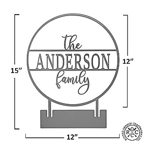 ROCC RUSTED ORANGE CRAFTWORKS CO. Anderson Tabletop or Shelf Personalized Name Sign - freestanding personalized family name sign last name signs for home decor custom name sign standing (12 inch Family Name)
