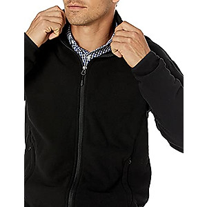 Amazon Essentials Men's Full-Zip Polar Fleece Jacket (Available in Big & Tall), Black, Large