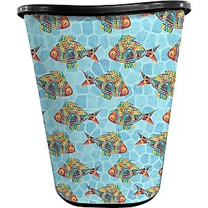 RNK Shops Mosaic Fish Waste Basket - Double Sided (Black)