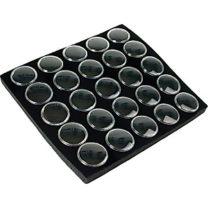 FindingKing 25 Black Foam Gem Jars Gemstone Storage Display Tray Insert