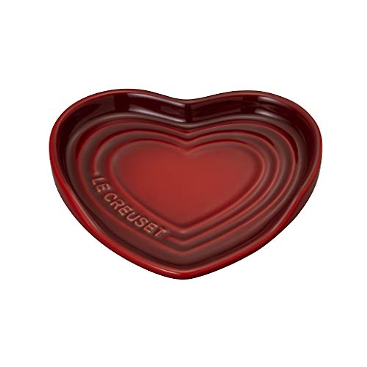 Le Creuset Cerise Stoneware Heart Shaped Spoon Rest, 5.25"