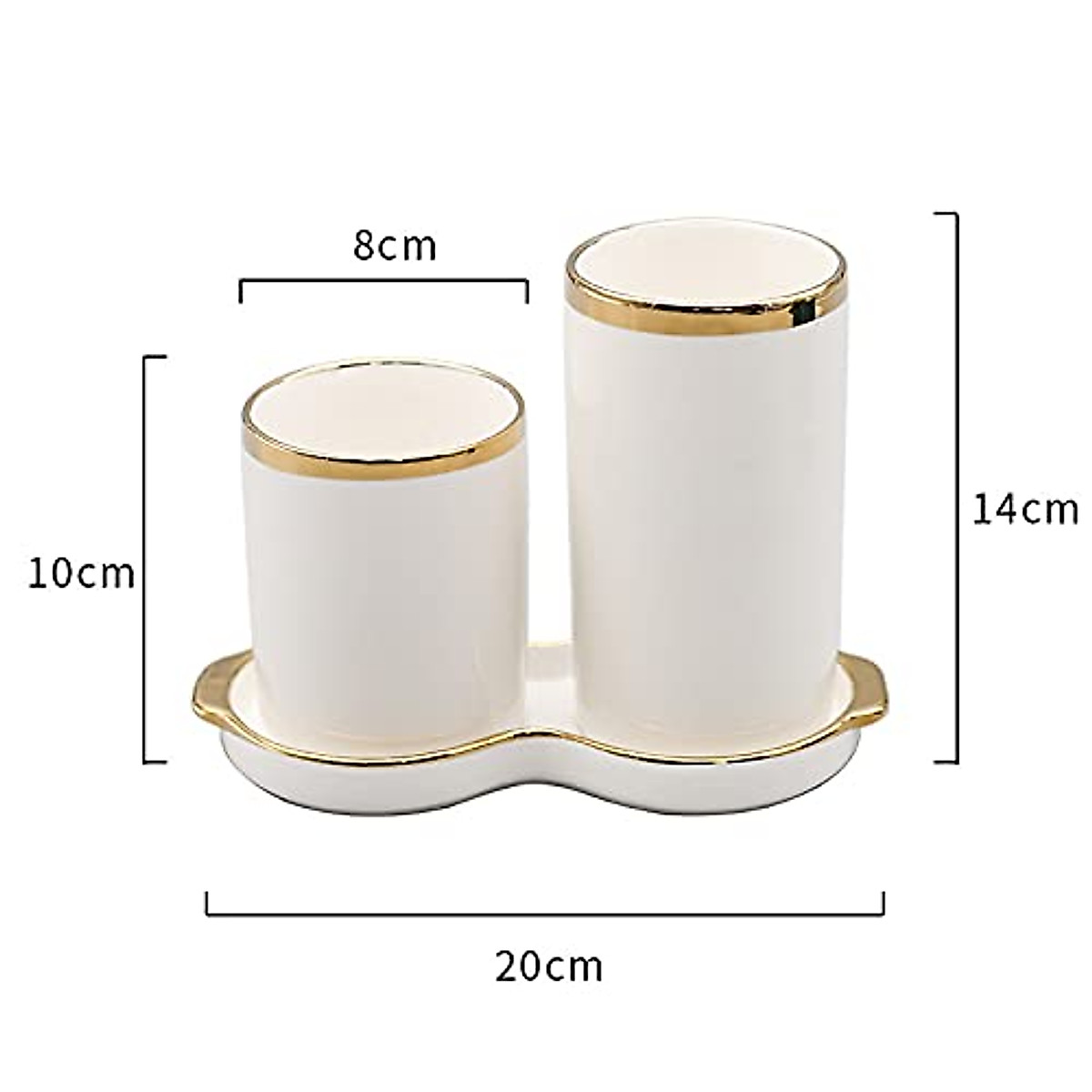 Yalych Utensil Caddy Chopstick Holder Ceramic Household, Kitchen Double-Layer Drain Chopstick Cage, Tableware Spoon and Fork Storage Tube Pen Holder (Color : Green)