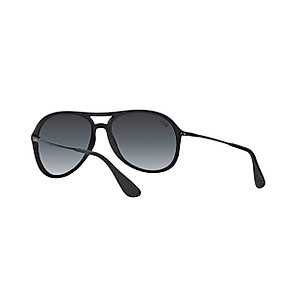 Ray-Ban Men's RB4201 Alex Square Sunglasses, Rubber Black/Light Grey Gradient Dark Grey, 59 mm