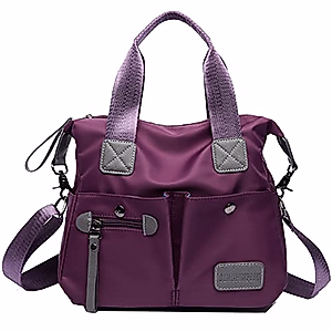 YOUNXSL Crossbody Bag for Women Waterproof Handbag Multi-Pocket Nylon Travel Shoulder Purse Purple