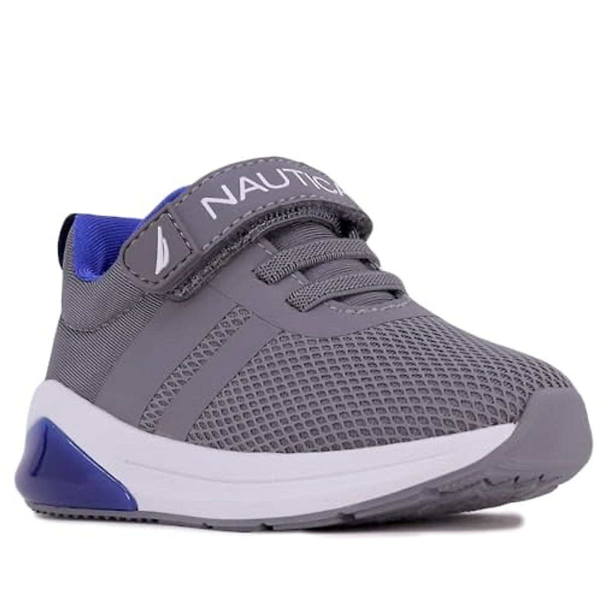 Nautica Kids Light Up Flashing Sneaker Athletic Strap Running Shoes Boy Girl Toddler Little Kid -Towhee Buoy Lights-Grey Cobalt Size-12