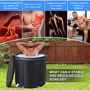 teeche Heavy Duty Ice Bath Tub for Athletes, 105 Gal Portable Cold Plunge Tub with Lid, Ideal for Recovery Therapy at Home, Gym, and Outdoor Use