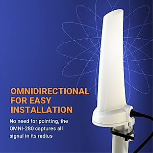 Poynting OMNI-280 Omnidirectional Wideband Cellular Desktop Antenna | SISO | 4G LTE | WiFi 2.4 GHz | 698-3800 MHz | Band 71 (2 Meter Cable)