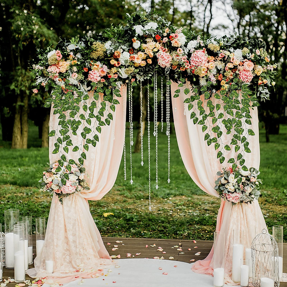 CEWOR 14 Pack 101ft Artificial Ivy Greenery Garland, Fake Vines Hanging Plants Backdrop for Room Bedroom Wall Decor, Green Leaves for Jungle Theme Christmas Party Wedding Decoration