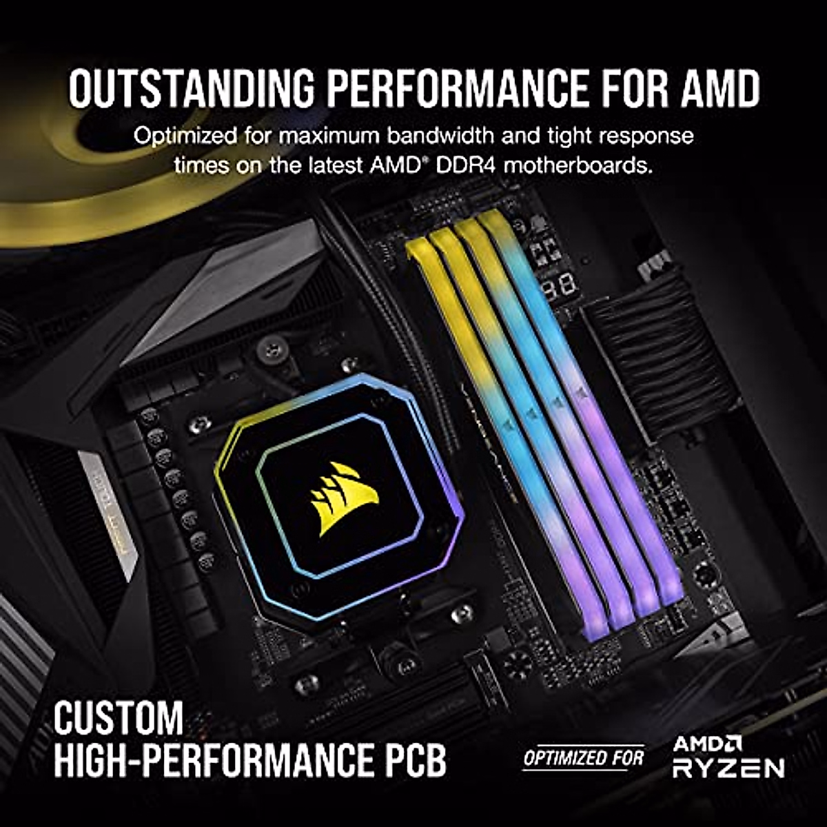 CORSAIR VENGEANCE RGB RT 32GB (2x16GB) DDR4 3600 (PC4-28800) C18 1.35V Desktop Memory