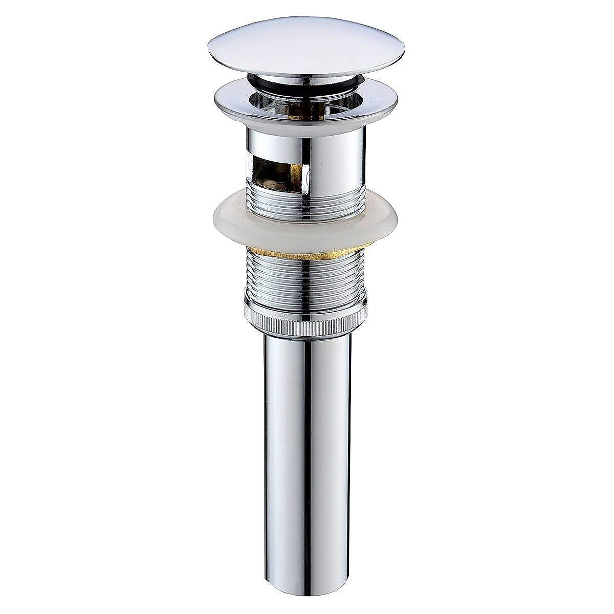Pop Up Drain Stoper with Overflow Bathroom Sink Drain Lavatory Basin Sink Drain Chrome Finished