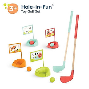 B. toys- Wooden Golf Set- Sports & Outdoors- 15 pc Golf Set for Toddlers with Storage Bag- Pretend Play- 3 Years +