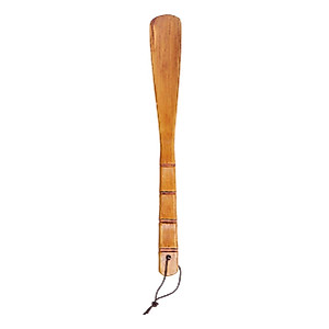 Long Handle Shoe Horn Wooden Shoe Extractors for Elderly Disabled Pregnancy Fits for All Shoes (Lotus Wood Joint Shoehorn, 32cm)