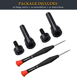 QC35 Hinge Screws as Same as the OEM QuietComfort 35 Metal Hinge Swivel Screw Hinge Pins Replacement Parts Accessories Compatible with Bose QuietComfort 35 II/QC35 II/QC35/QC45/QC25 Headphones (Black)