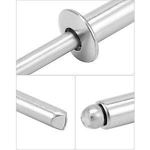QWORK Stainless Steel Blind Rivets, 500 Pcs 3/16" x 1/2" Rivets