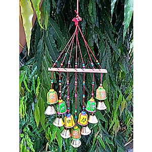 FIKIMOS Handmade Home Decoration Hanging Door Ornaments Bells (Theme of Triangle Bell)