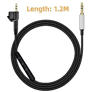 Toxaoii Replacement Audio Cable Volume Control & in-Line Mic Compatible with Bose Around-Ear AE2i, AE2w, AE2 Headphones, 3.5mm to 2.5mm Male Aux Stereo Headphones Cord (3.93FT)