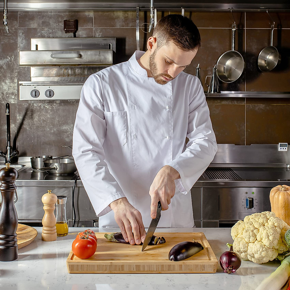 imarku Chef Knife - Pro Kitchen Knife 8 Inch Chef's Knives Japanese SUS440A Stainless Steel Sharp Paring Knife with Ergonomic Handle, Black Handle, Christmas Gifts for Women Men