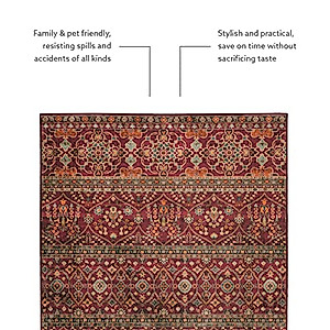 Linon Home Decor Products The Anywhere Washable Rug Yarit Garnet & Ivory 3' X 5' Accent Rug