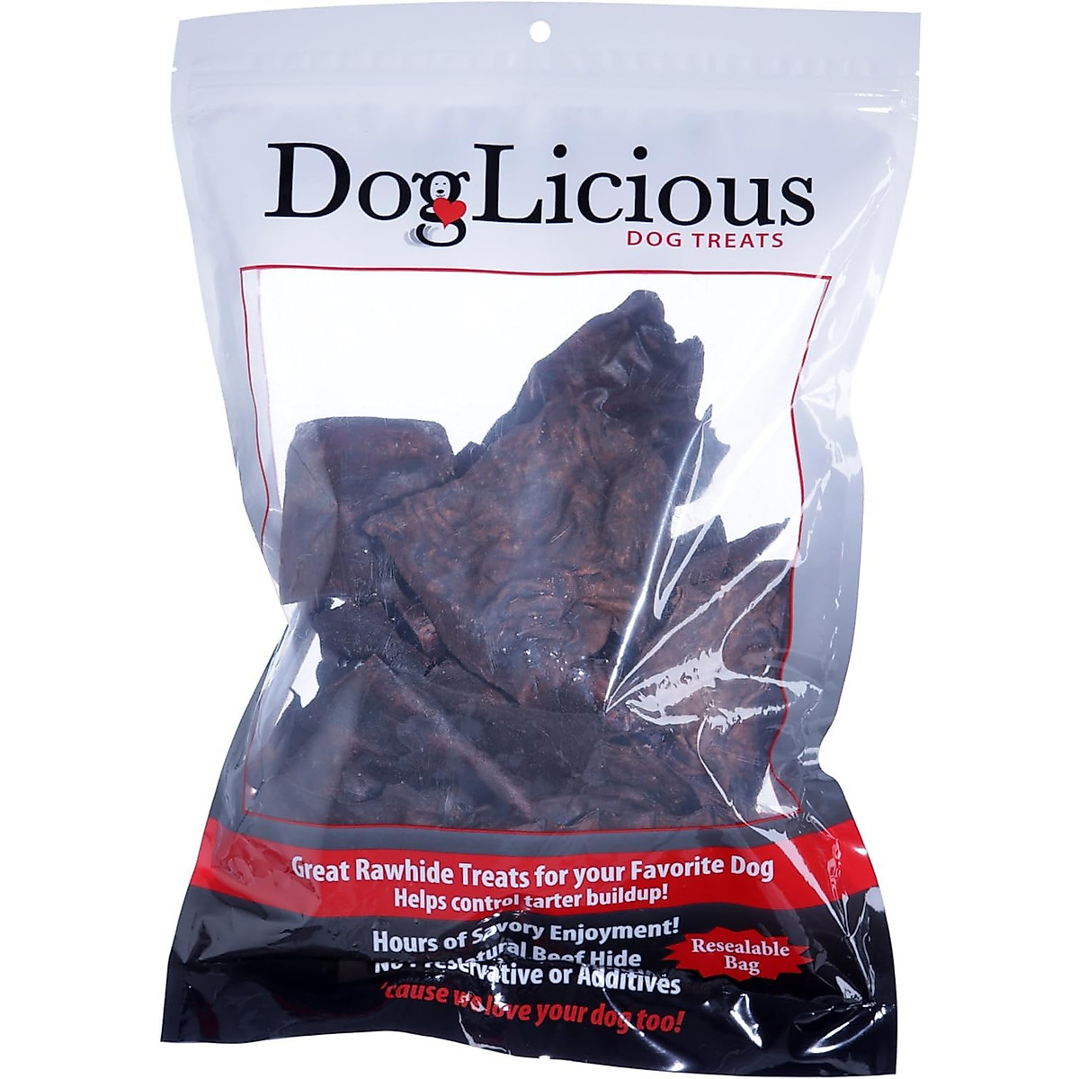 DOG-LICIOUS Rawhide Bone for Dogs, Non-Stain Beef Flavored Dog Chew Treat, Long Lasting Dog Chew (50598)